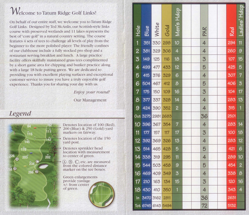 About Us - Tatum Ridge Golf Links